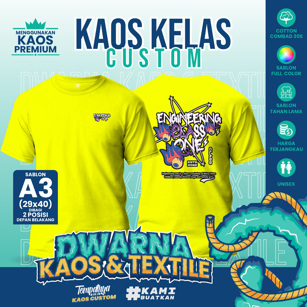 Jual KAOS KELAS CUSTOM, KAOS DESAIN SUKA-SUKA, KAOS PREMIUM BEST SELLER LENGAN PENDEK, SABLON ...