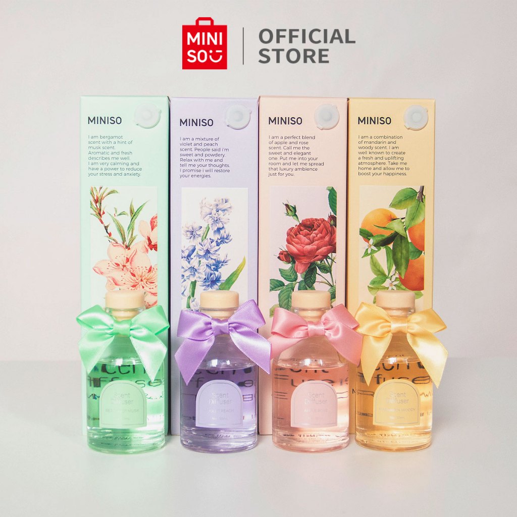 Jual MINISO Diffuser Aromatherapy Reed Diffuser Kapur Parfum Ruangan 50ml | Shopee Indonesia