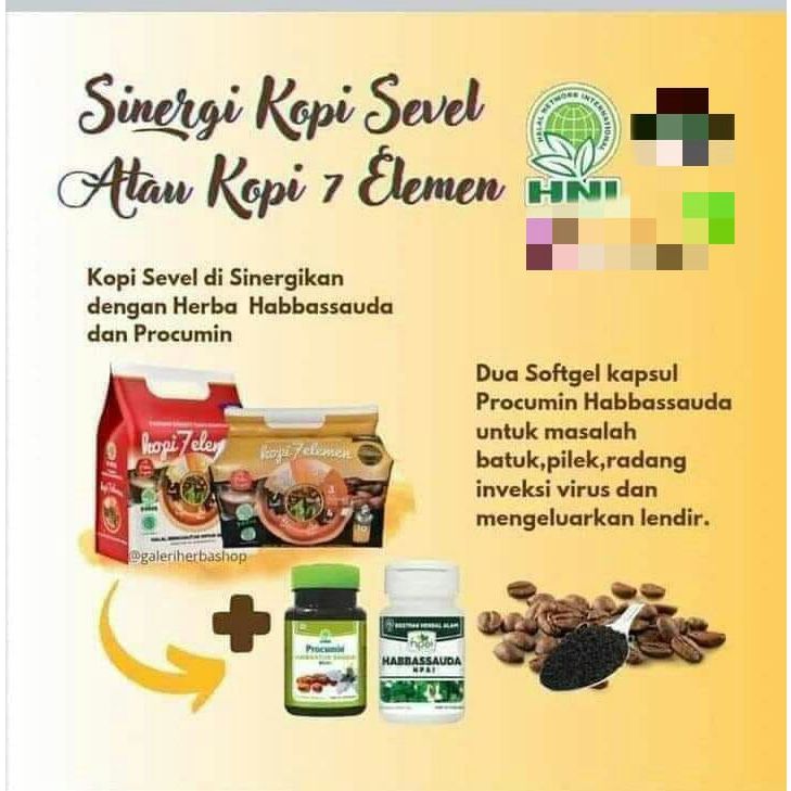 Jual Sinergi kopi sevel atau kopi 7 elemen dengan herba habbassauda dan ...