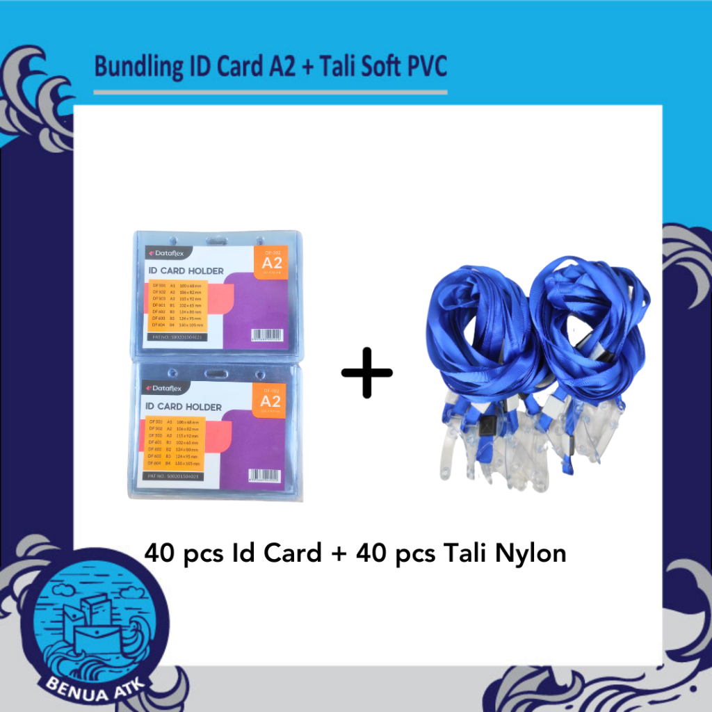 Jual BUNDLING ID Card Holder A2 + Tali Nylon Soft PVC - NYLKSFP ...