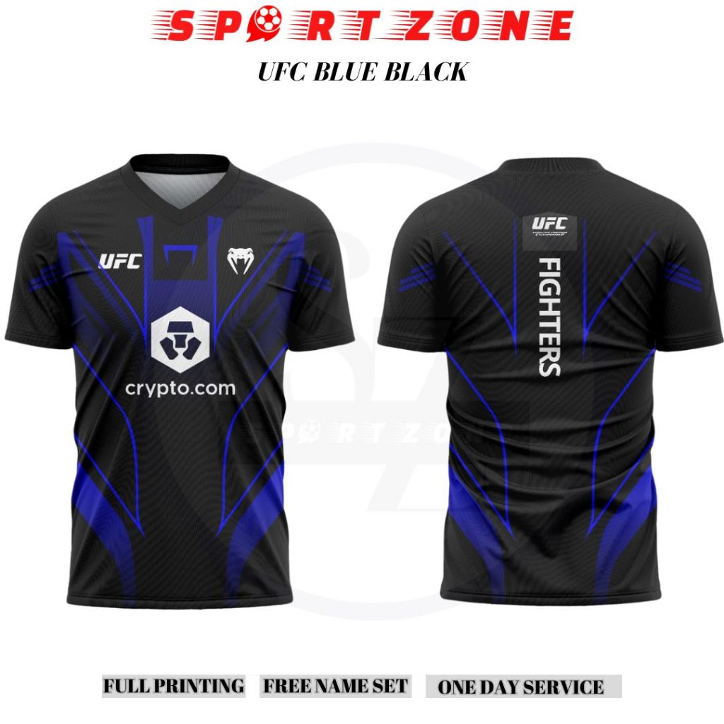 Jual Jersey baju MMA UFC VENUM BLUE BLACK Full Printing Premium ...