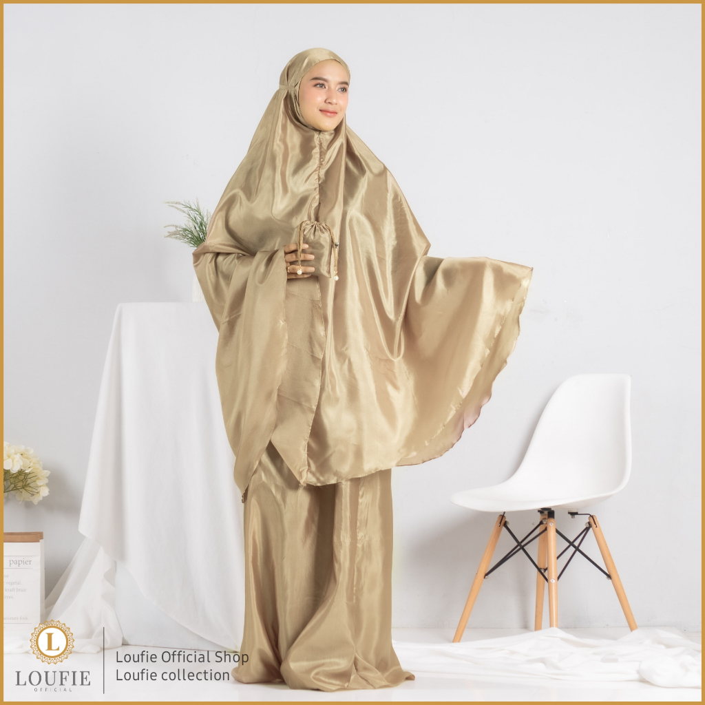 Jual Loufie - Mukena Dewasa Traveling Mini Pouch Serut Parasut Abutai ...