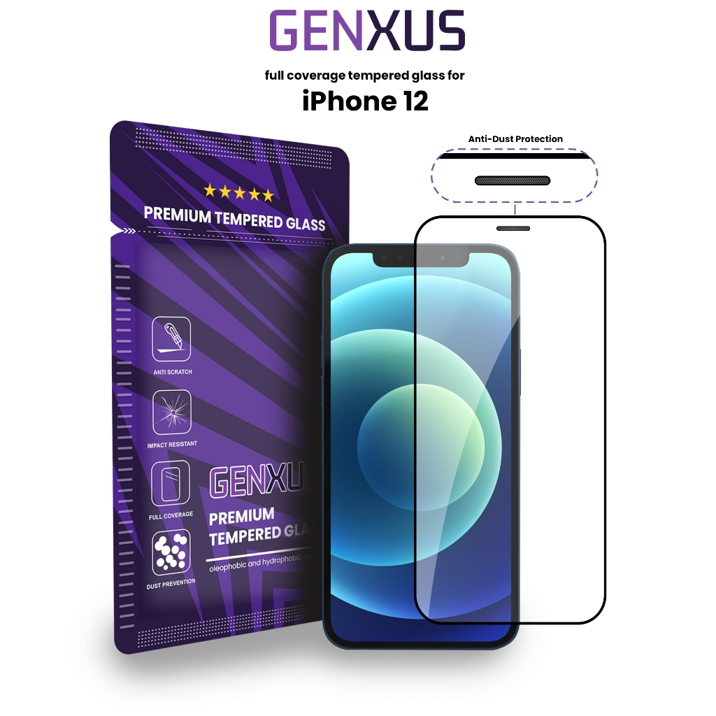 Jual Genxus Tempered Glass Anti Gores Anti Dust Full Screen for iPhone ...