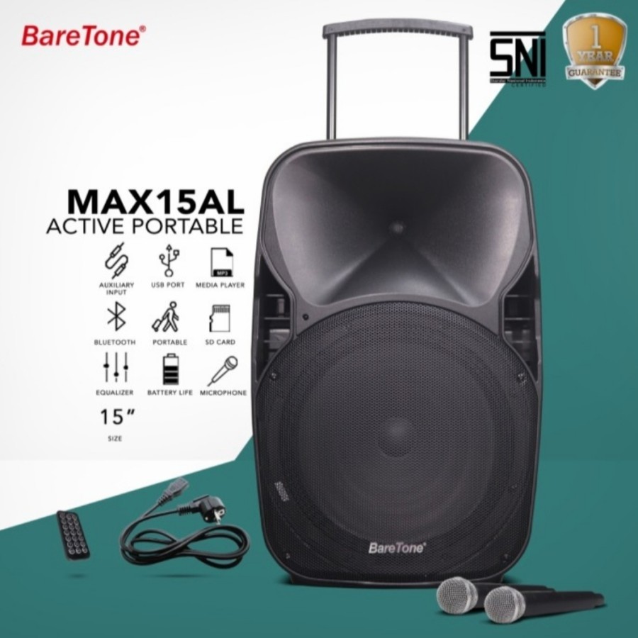 Jual Speaker Portable Meeting Wireless Baretone Max15AL Bluetooth spiker 15 inch | Shopee Indonesia