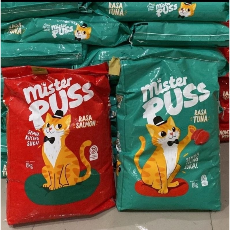 Jual Mister Puss Tuna Salmon 8KG Makanan Kucing Freshpack Mister Pus ...
