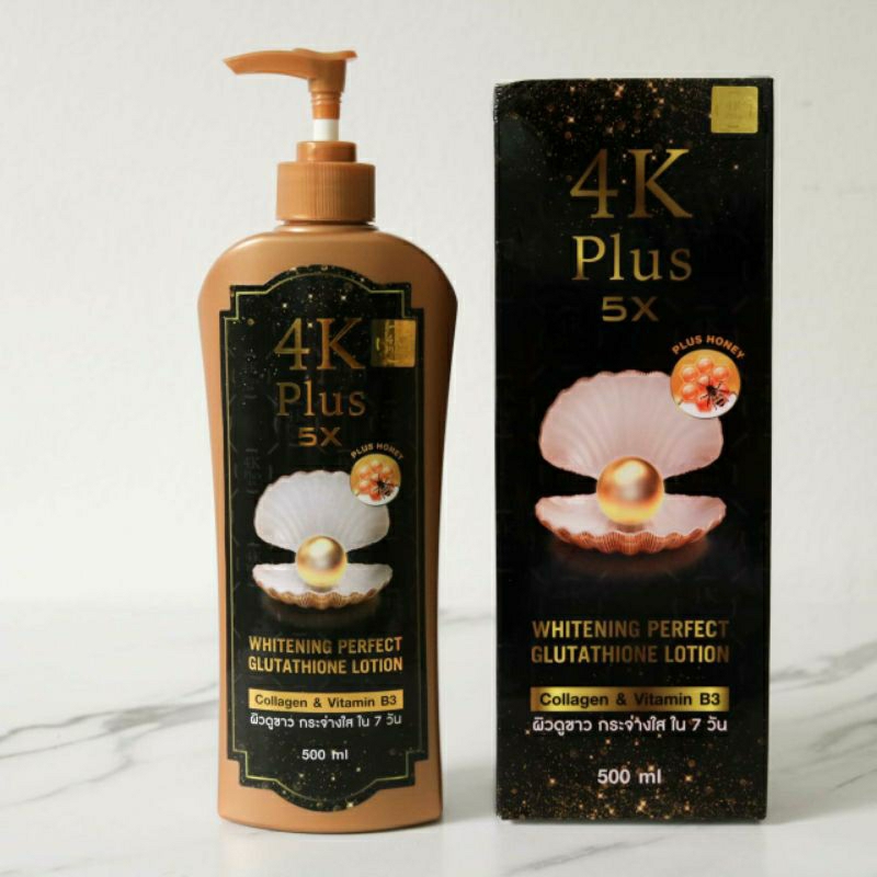 Jual 4K PLUS 5X WHITENING PERFECT GLUTATHIONE LOTION 500ML | Shopee ...
