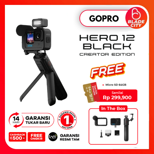 Jual GoPro HERO 12 Black Creator Edition Action Camera - Original TAM 1tahun | Shopee Indonesia