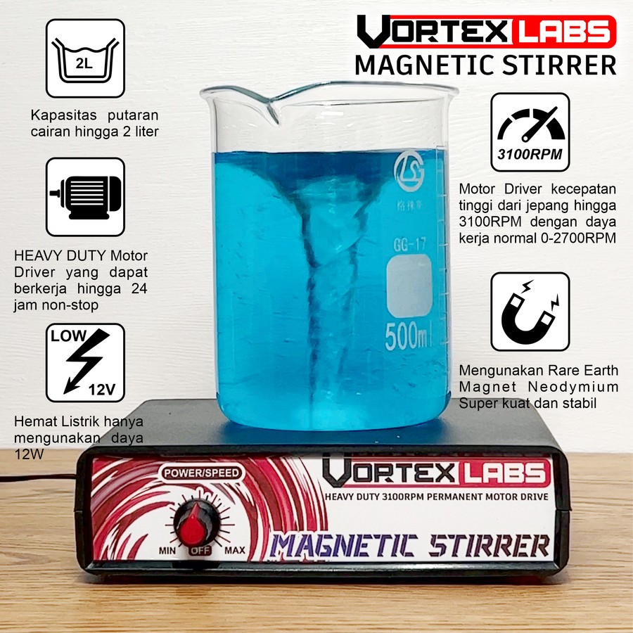 Jual Vortexlab Magnetic Stirrer Slim Heavy Duty - Pengaduk Magnetik cairan parfum, sabun ...