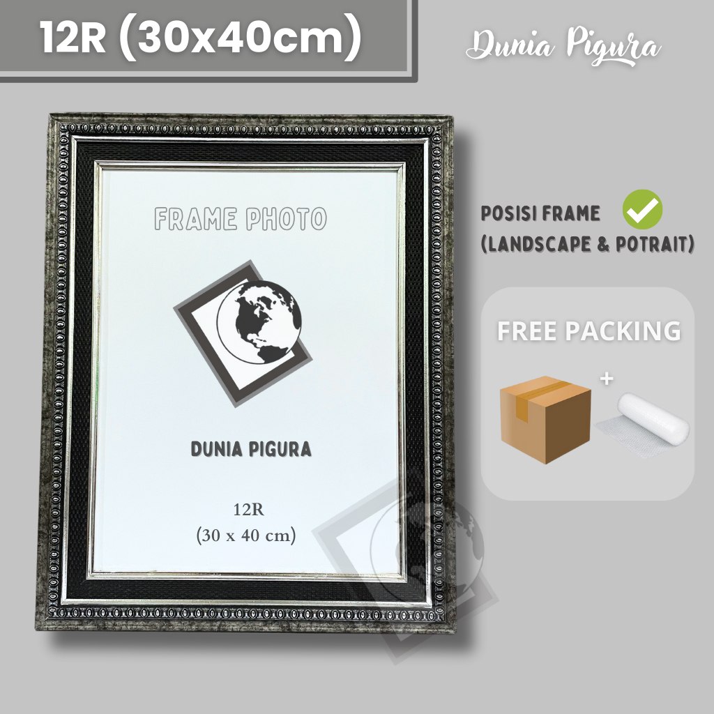 Jual [instant] Bingkai Foto 12R (30x40 cm) PAKAI KACA Ukir Double ...