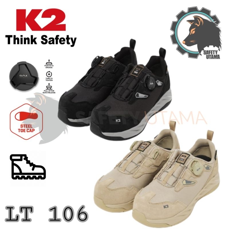 Jual LIMITED EDITION - Sepatu Kerja safety shoes K2 LT 106 Boa fastrack black Original BNWB ...