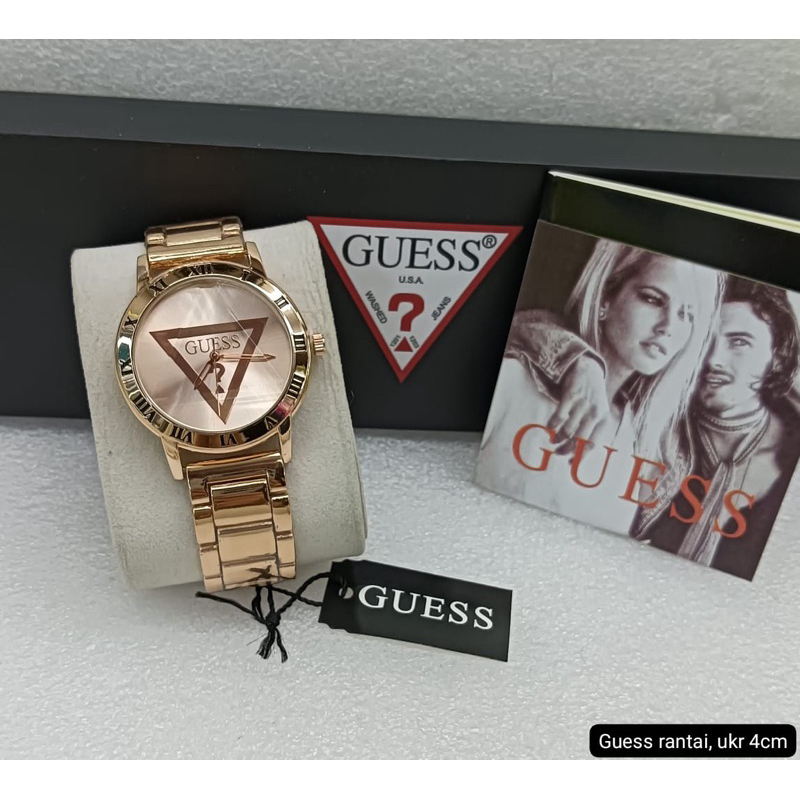 Jual ( BISA COD ) Jam Tangan Wanita GUESS 1997 Kaca Blimbing Rantai ...