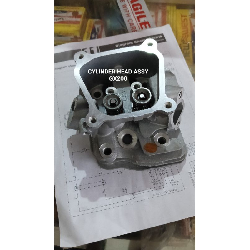 Jual CYLINDER HEAD ASSY GX200 6.5HP - 7HP | Shopee Indonesia