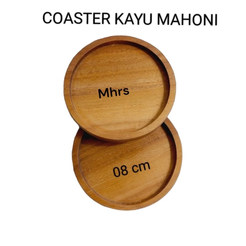 Jual Tatakan gelas kayu mahoni / coaster kayu bulat ukuran 08 cm ...