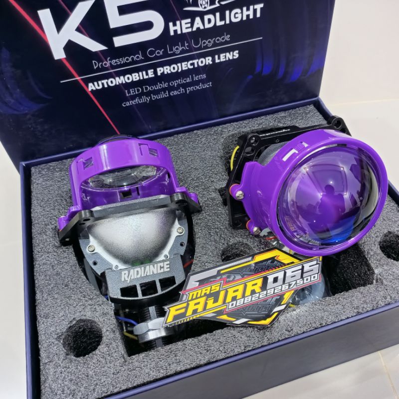 Jual Biled K5 Pro Seri GT6 75/85 Wat Projector Biled 3 Inch Blue lens ...