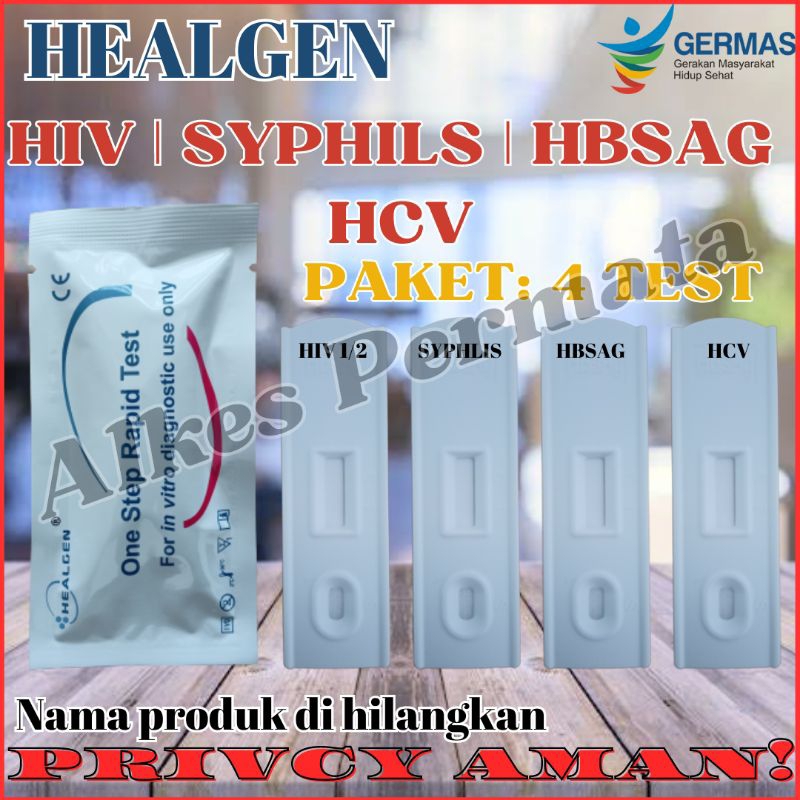Jual Paket HIV Syphils HBsAg dan HCV 4 Test Pemeriksaan Healgen ...