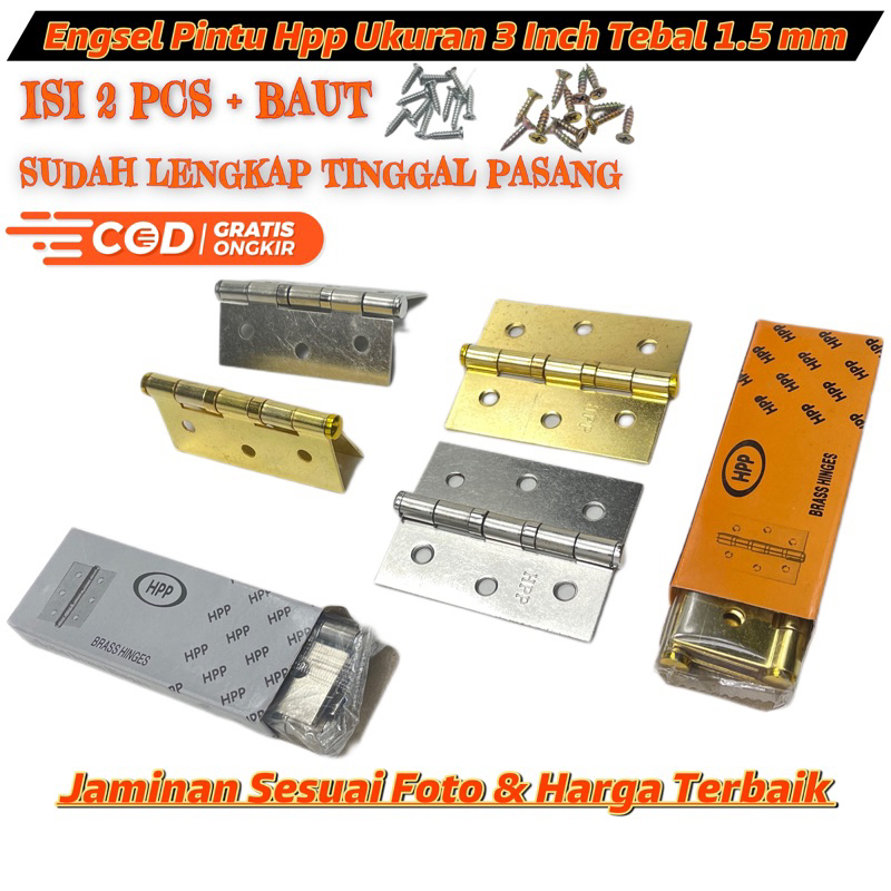 Jual Engsel Plat 3" Inch HPP (Engsel Pintu / Engsel Jendela) Termurah ...