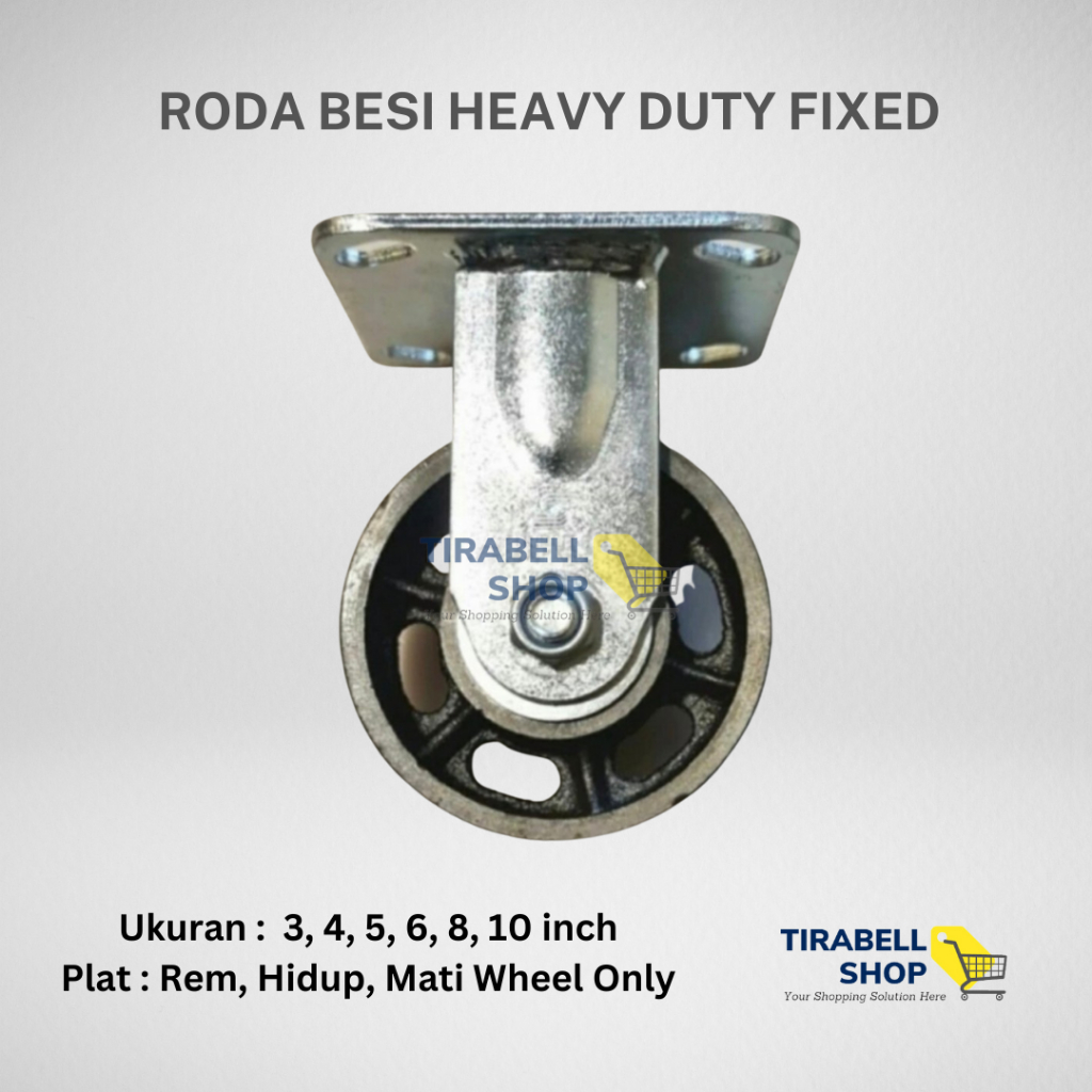 Jual Roda Bahan Besi Heavy Duty 4 inch Plat Mati Fixed | Shopee Indonesia