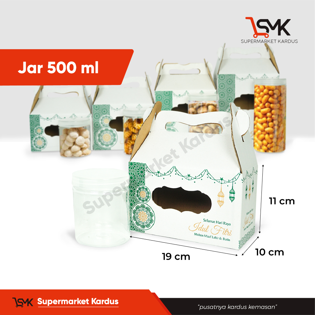 Jual Box 19x10x11 JAR 500 ml Isi 2 Toples Bulat Box/Kardus/packing ...