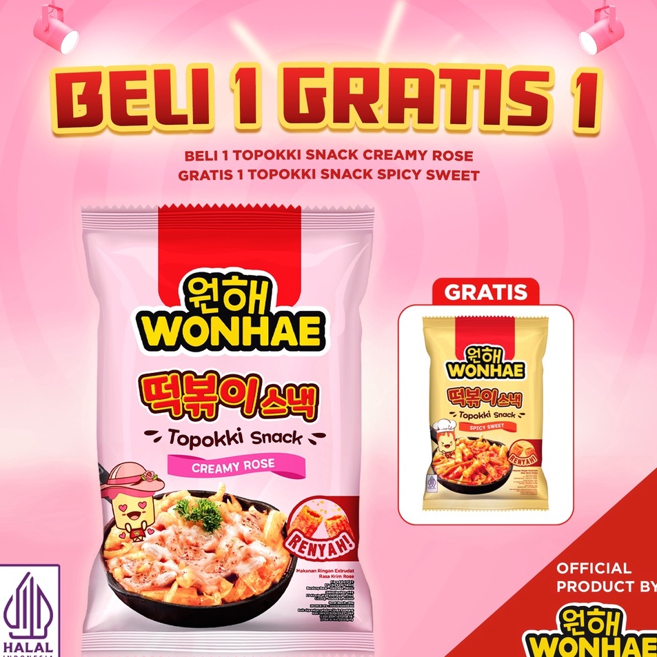 Jual TIPE RNV632 BELI 1 Wonhae Topokki Snack Creamy Rose 80 gr GRATIS 1 ...