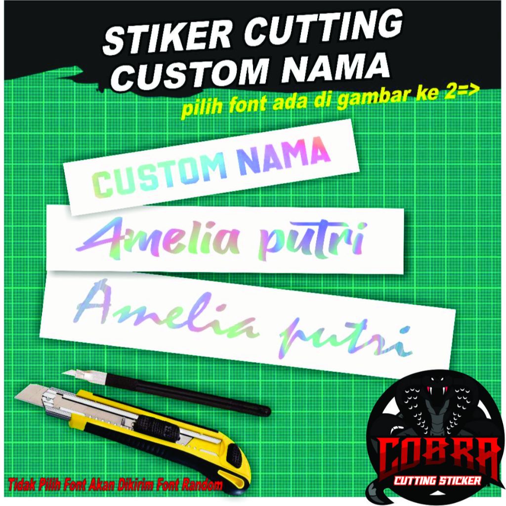 Jual stiker custom nama request -cutting stiker nama keren ANTI AIR ...