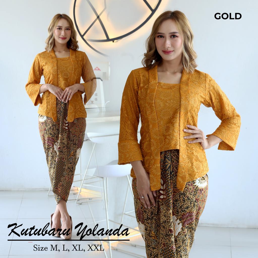Jual Set kebaya kutubaru brokat YOLANDA / kebaya kutu baru modern / kebaya wisuda / kebaya pesta ...