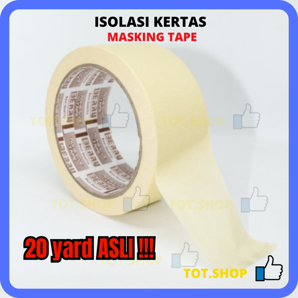 Jual [20 Yard] Masking Tape Isolasi Kertas Lakban Kertas 24mm/48mm Lem ...