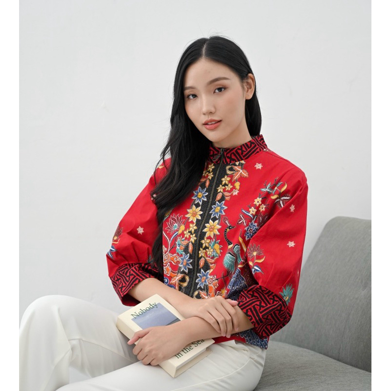 Jual Bomber jaket Batik modern cewek murah / batik kantor wanita ...