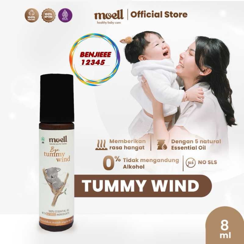 Jual Moell bye Tummywind natural essential oil pereda masuk angin bayi ...
