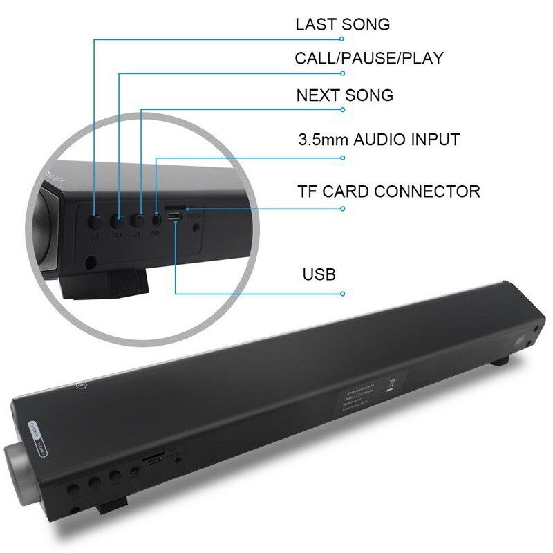Jual Portable Bluetooth Soundbar Home Theater with Remote Control ...