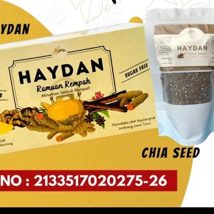 Jual Paket haydan Ramuan Rempah isi 1 box dan Chia seed 1 bungkus ...