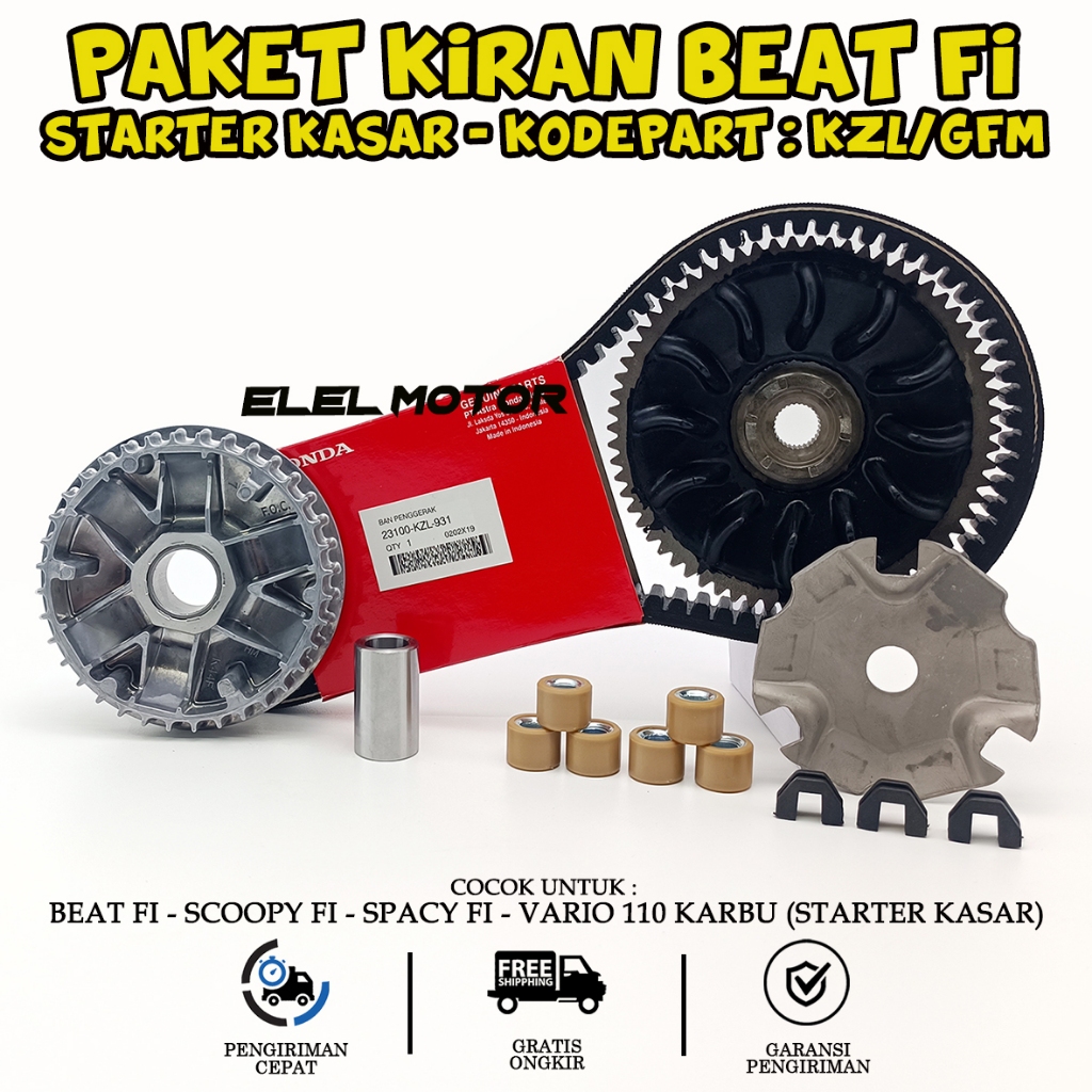 Jual Paket Kirian CVT Rumah Roller Vanbelt Set Beat FI, Scoopy, Spacy, Vario 110 Fi Starter ...
