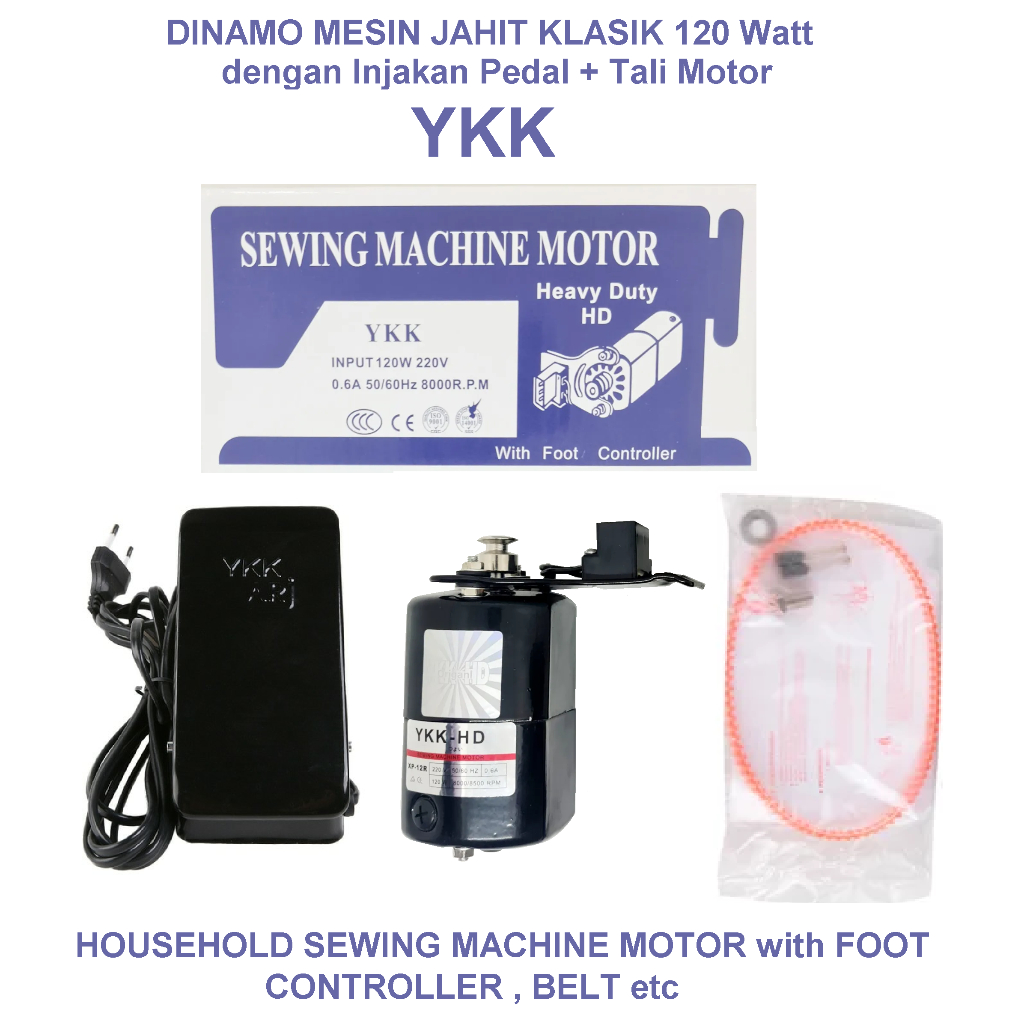 Jual Dinamo Motor YKK HD 120W HEAVY DUTY Mesin Jahit Kecil Hitam Rumah ...