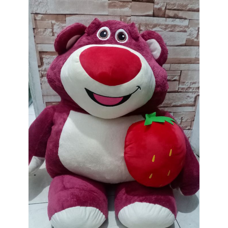 Jual mainan boneka lotso the hugging bear strawberry toy story jumbo 80 ...