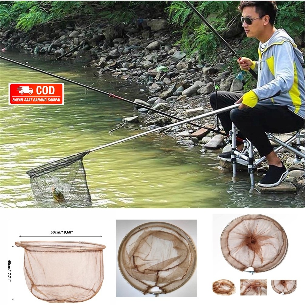 Jual Pancing Jaring Ikan Teleskopik Bisa Lipat Jaring Net Saringan Ikan ...