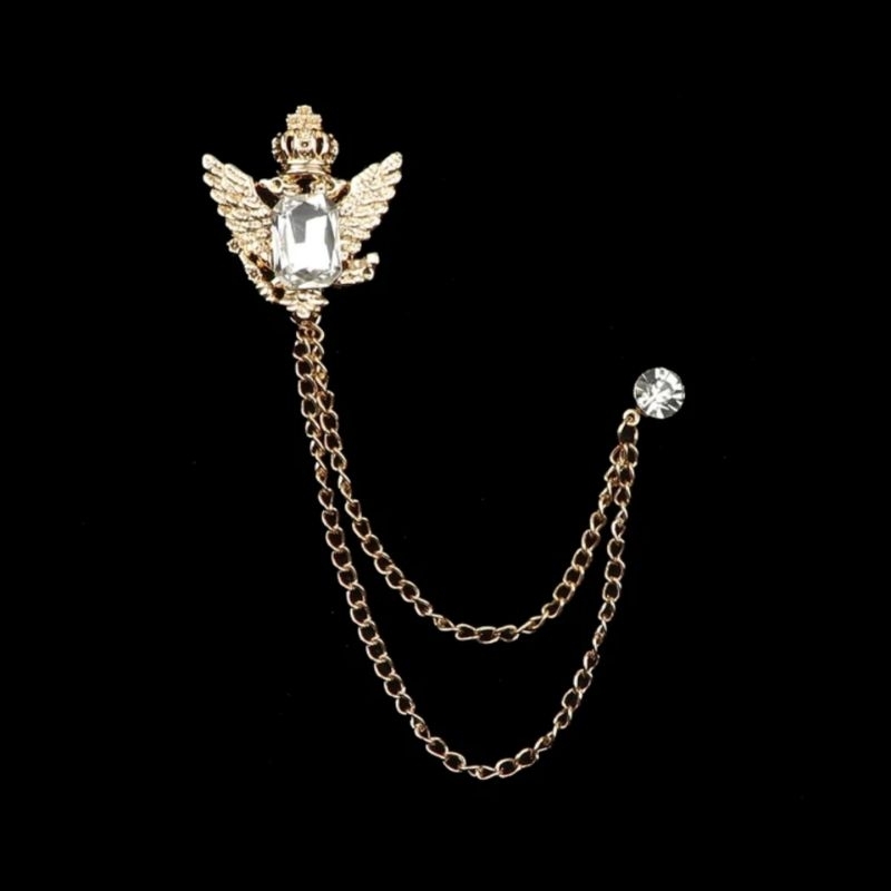 Jual Lapel pin rantai/bros rantai jas - diamond king emas | Shopee ...