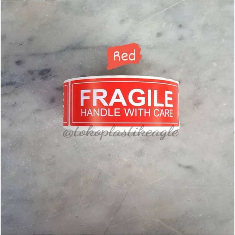 Jual [isi 250 lembar] Sticker FRAGILE Merah uk 1x3 inch | Shopee Indonesia