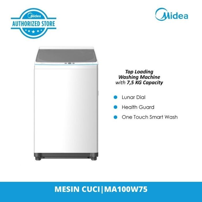 Jual Midea Top Load Washing Machine 7.5kg - MA100W75 - One Touch Smart ...