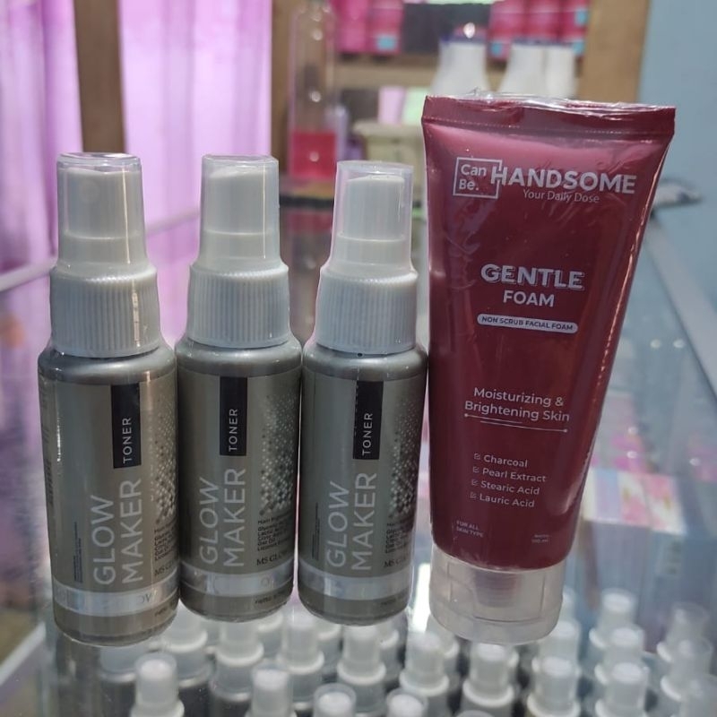Jual TONER MSGLOW/ FACIAL WASH COWOK CAN BEAUTY/Budling Toner Ms Glow ...