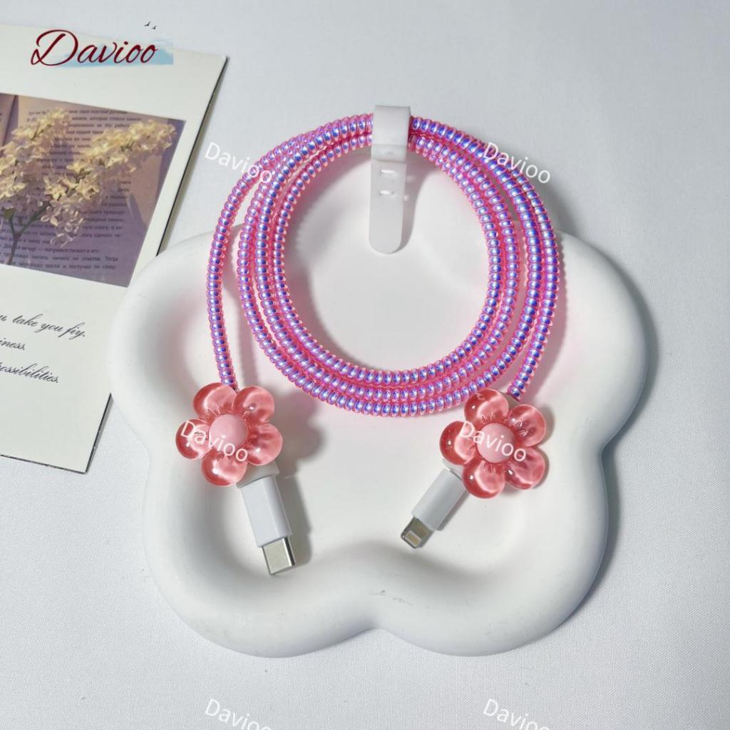 Jual 1 Set 4 item Pelindung Kabel Carger Motif Bunga Pelindung Kabel ...