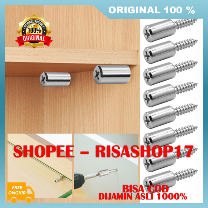 Jual Cablock Sekrup Penopang Rak Sekrup Penopang Kayu Kaca Multifungsi ...