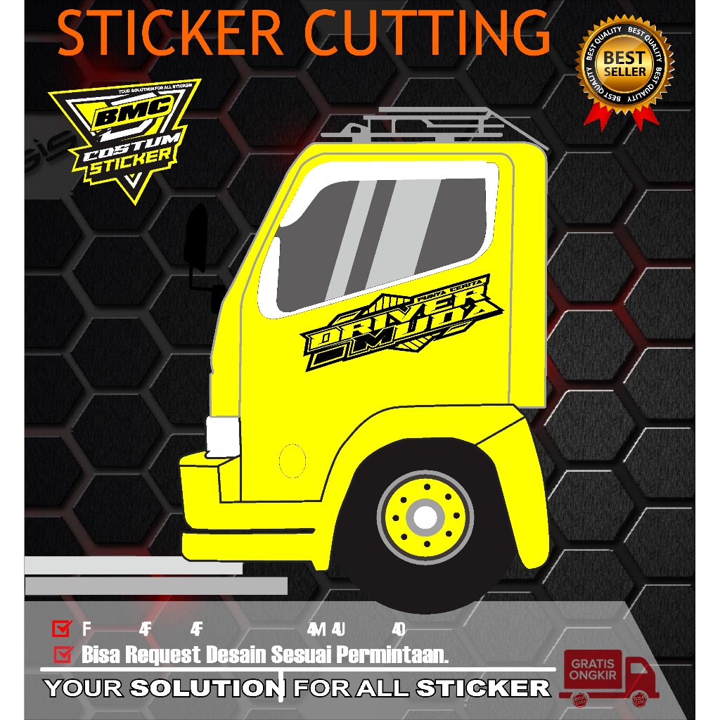 Jual STICKER CUTTING PINTU KABIN TRUCK/VARIASI STIKER CUTTING DRIVER ...