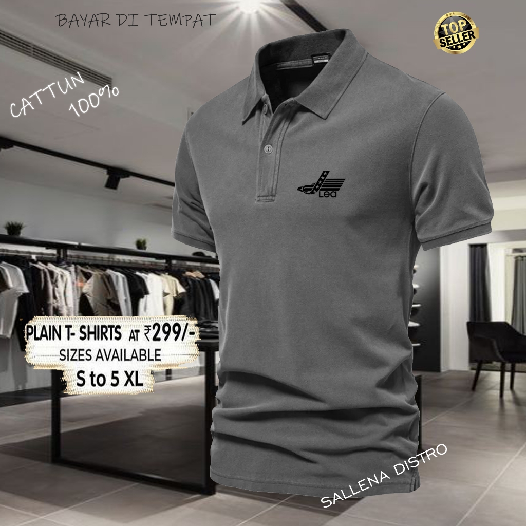 Jual COD T-shrit POLO kerah Lea Text Hitam Kaos Kerah Dewasa Shirt / Kaos Wangki Pria Polo ...