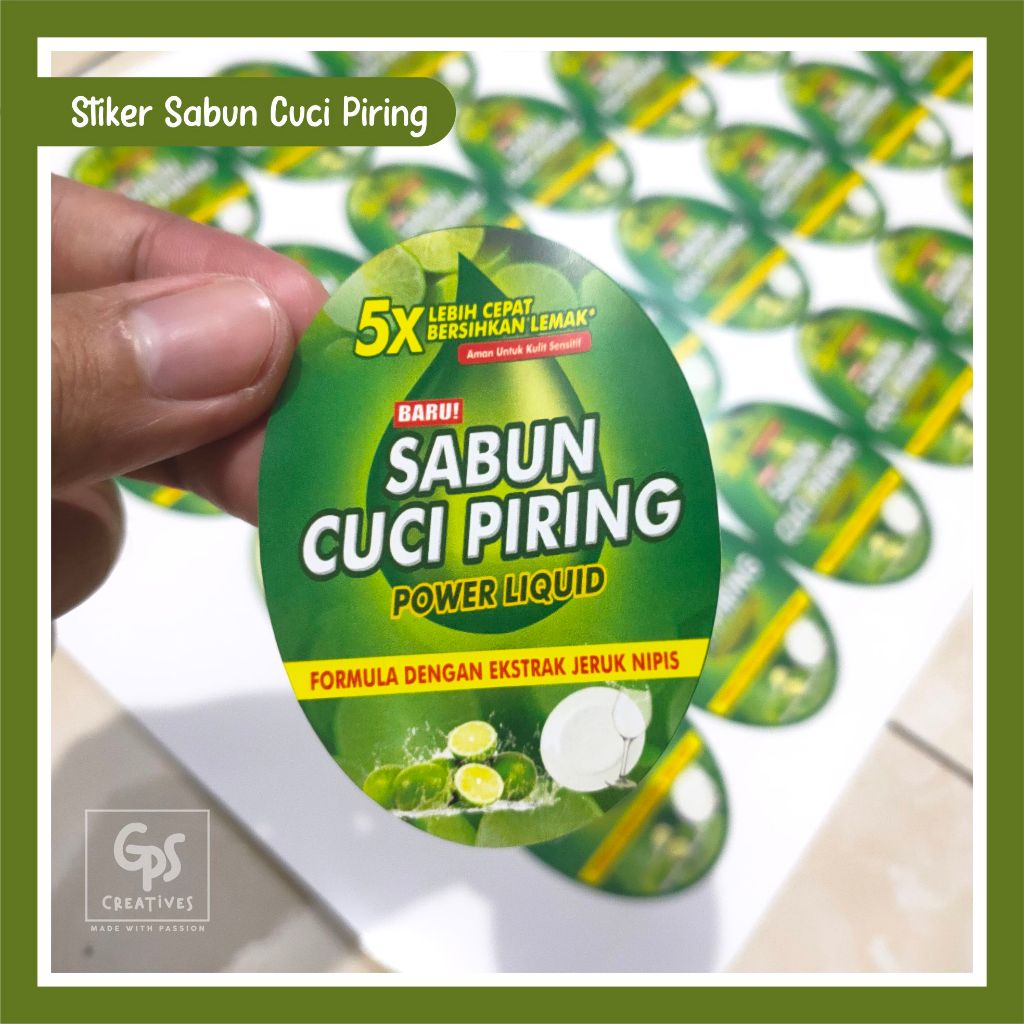 Jual Paket Stiker Kemasan Sabun Cuci Piring Cutting Menyesuaikan bentuk ...