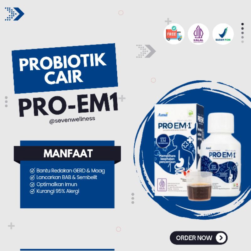 Jual PRO EM 1 Probiotik Probiotic Obat GERD Maag Asam Lambung Kronis ...