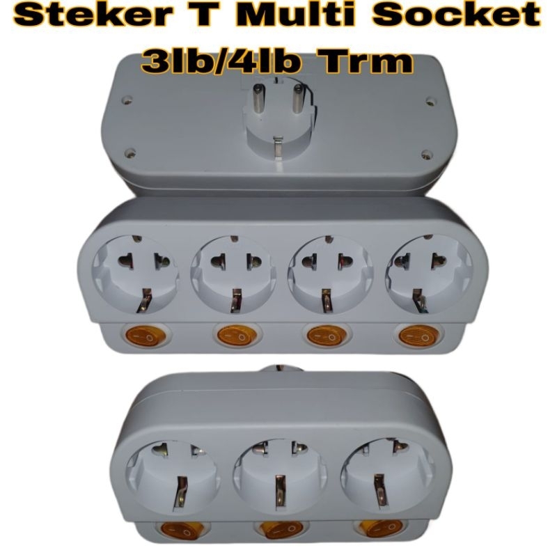 Jual Steker T Multi Socket 3lubang/4lubang merk Trm | Shopee Indonesia