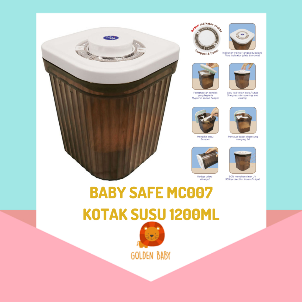 Jual Baby Safe MC007 Premium Milk Powder Container 1200ml | Kotak Susu ...