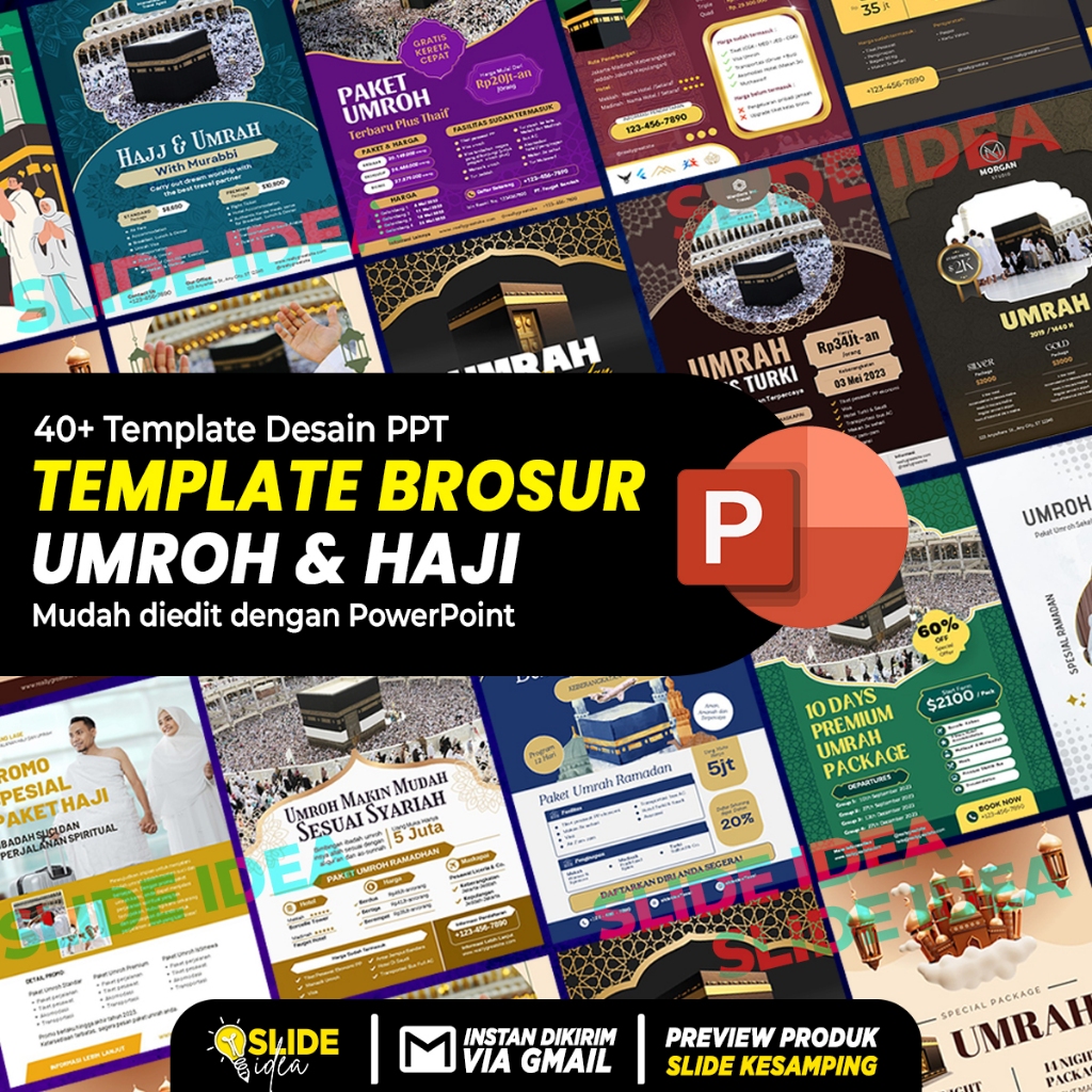 Jual Template Desain Brosur Umroh Haji Wisata Islami Flayer | Shopee ...
