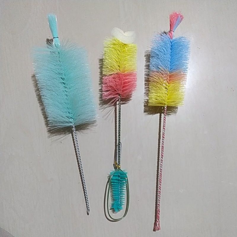 Jual Sikat botol bayi,sikat botol susu 2in1 gagang panjang,sikat spon ...