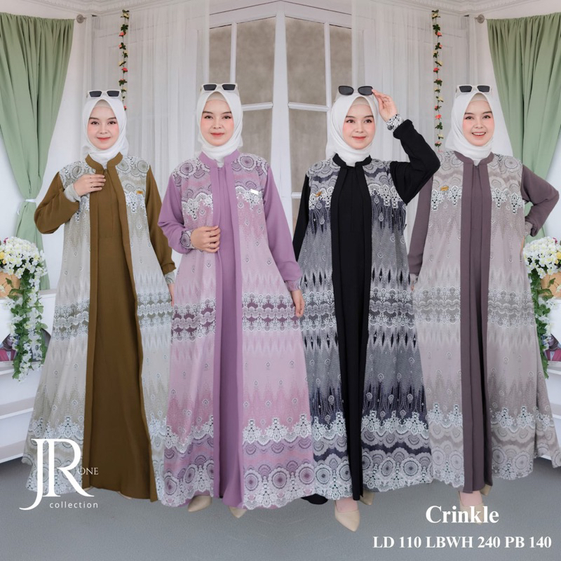 Jual Gamis Wanita Terbaru Bahan Crinkle Emboss Dress Muslim Model ...