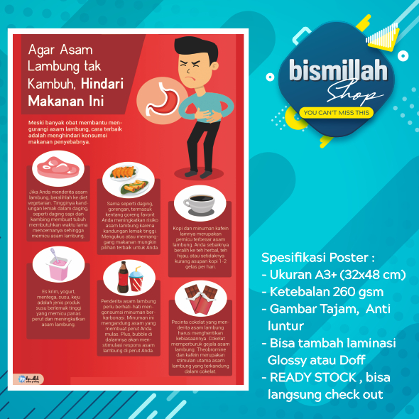 Jual Poster kesehatan agar Asam Lambung tak kambuh | Shopee Indonesia